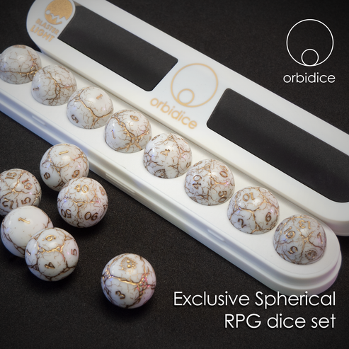 Orbidice Royal Nox – White & Gold Edition | Premium Spherical Dice Set ...
